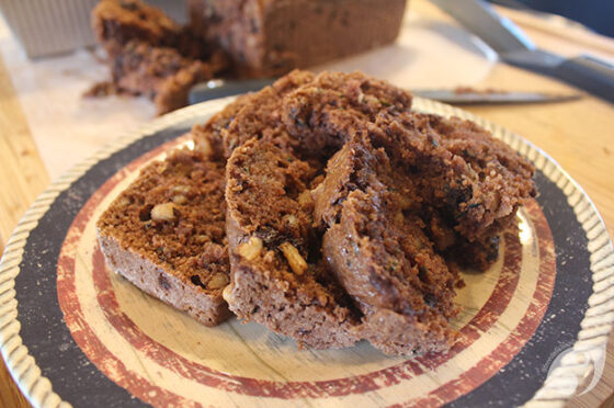 Chocolate Zucchini, Raisin & Nut Bread - gfreedeliciously.com